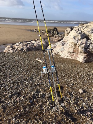 QUALITY SEA FISHING SET - 2 X 12FT BEACHCASTER RODS + 2 X SK7 SEA REELS ...