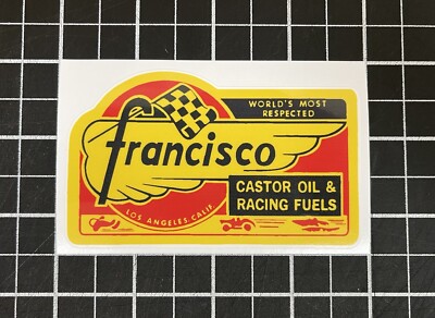 FRANCISCO Racing Fuels - NEW Vintage 1960's 70’s Racing Decal Sticker ...