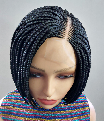 Short Bob Braided Wig For Black Women, shoulder length afro tribal ...