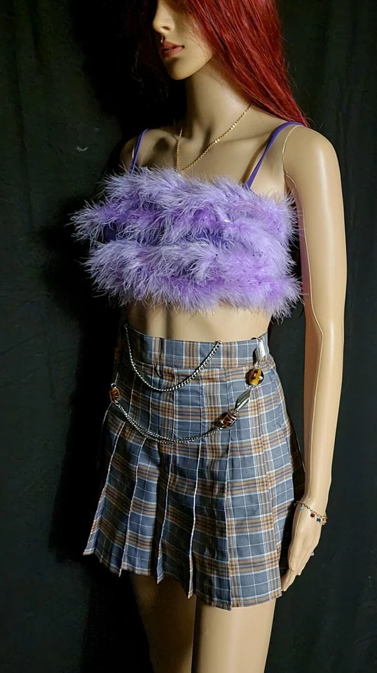 Croptop.Soft.Feather.Retro.Vintage Style.Sexy.Trending.Fashion.Designer ...