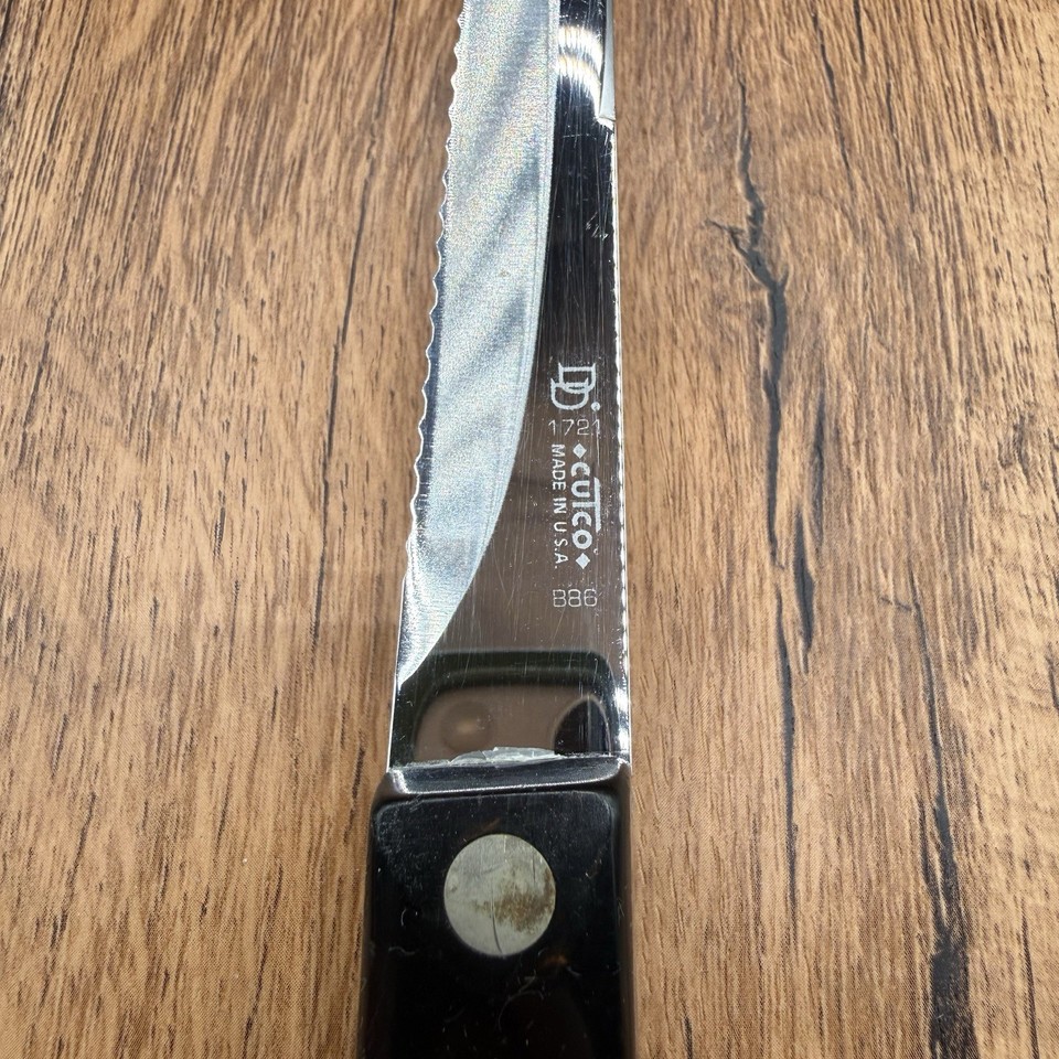 Cutco 1721 Double-D Serrated Blade Utility Trimmer Knife Brown Swirl ...