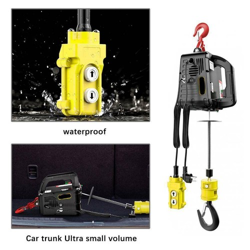 500KG/1100LBS Electric Wireless Hoist Winch Hoist Crane Lift 110V ...