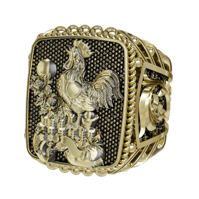 Rooster Ring Gothic Zodiac Lucky Animal Brass Jewelry | eBay