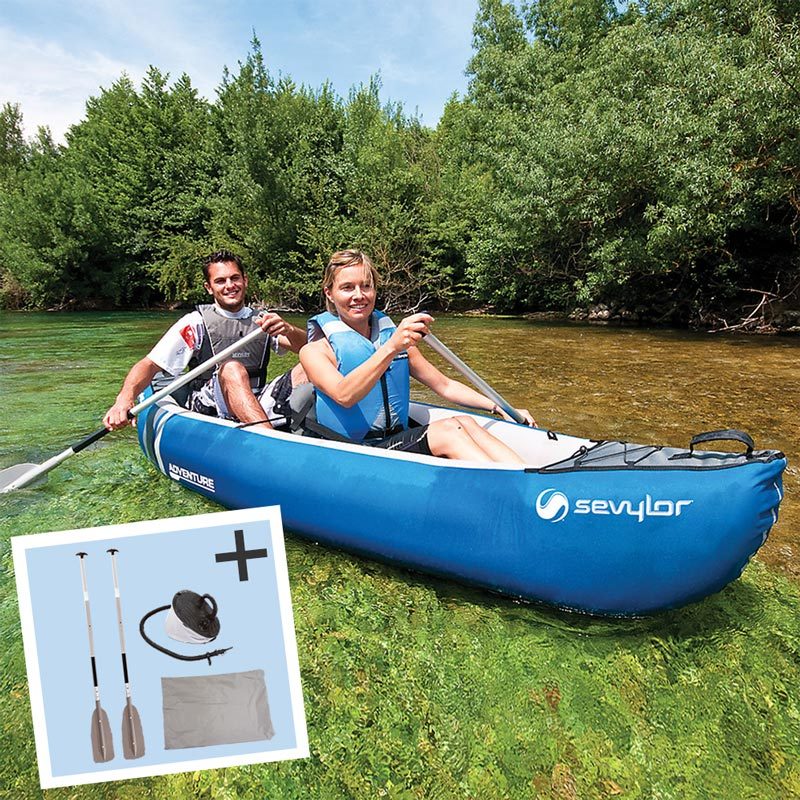Sevylor Adventure Kit 2 Person Inflatable Canoe Kayak inc Pump Paddles ...