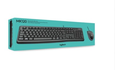 Logitech MK120 K120 Wired USB Keyboard Mouse Desktop Combo Set | eBay