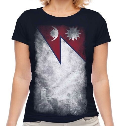 NEPAL FADED FLAG LADIES T-SHIRT TEE TOP NEPALA NEPALI NEPALESE SHIRT ...