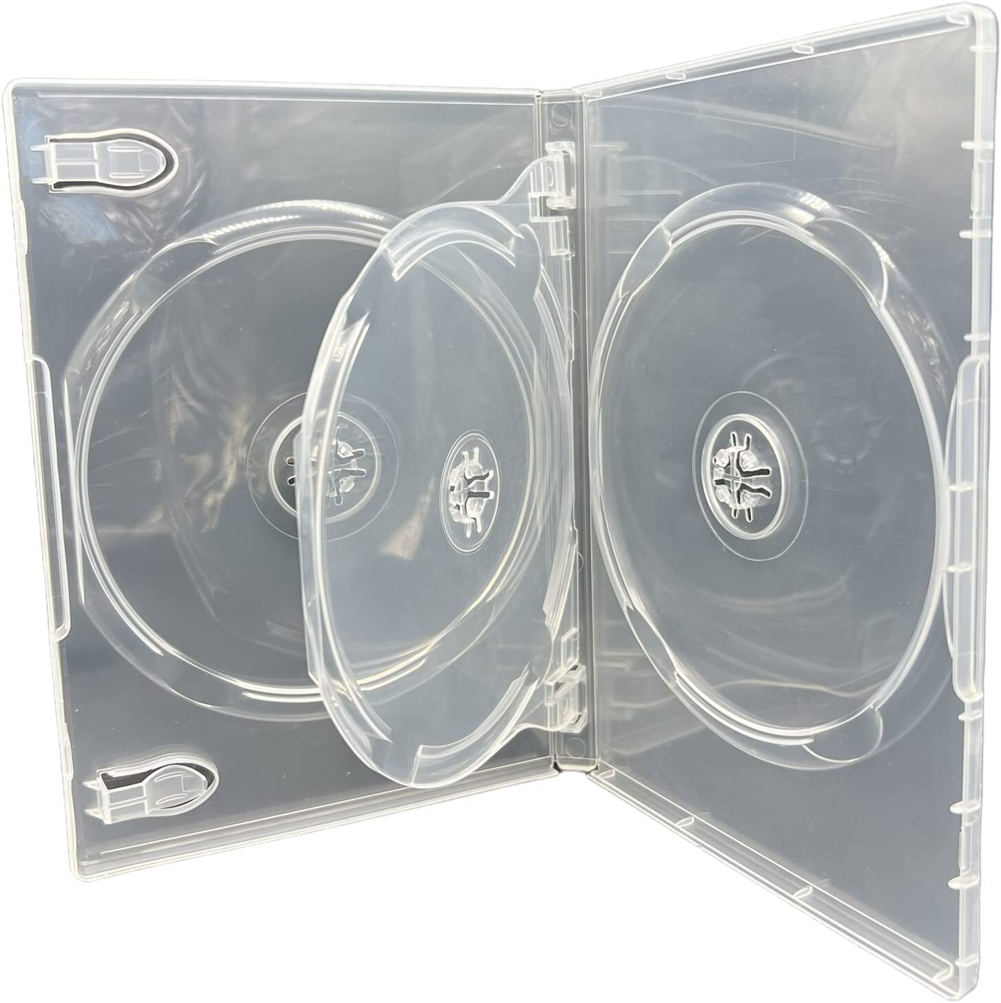 5 x 3 Way CD/DVD Multi-case Super Clear 14 mm Spine Transparent Cases ...