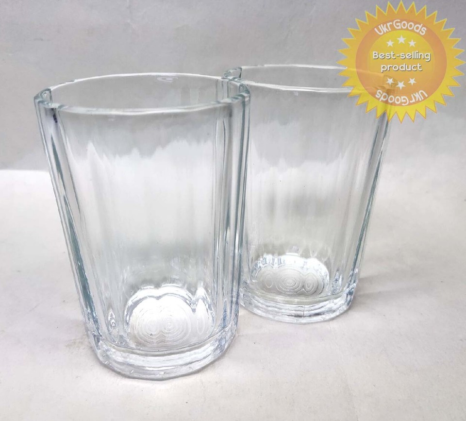 2 pcs Faceted Stopka Stakan Glass Granenny Granchak Soviet USSR Vodka ...