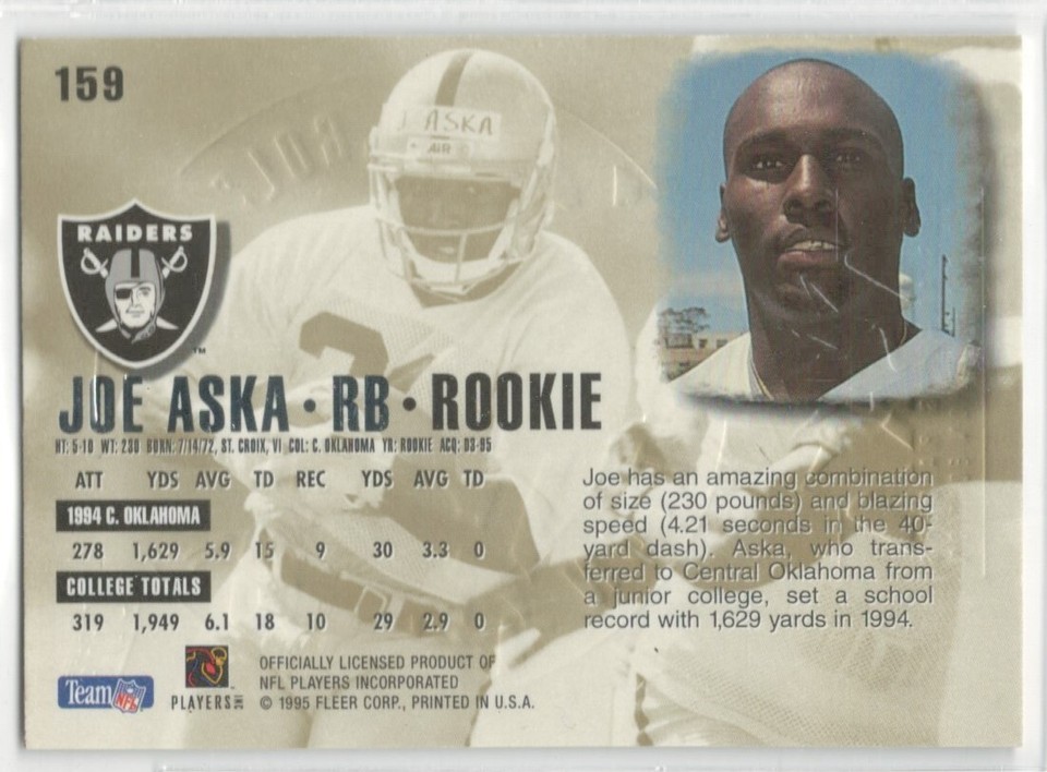 1995 Fleer Ultra JOE ASKA Gold Medallion Edition card #159 | eBay