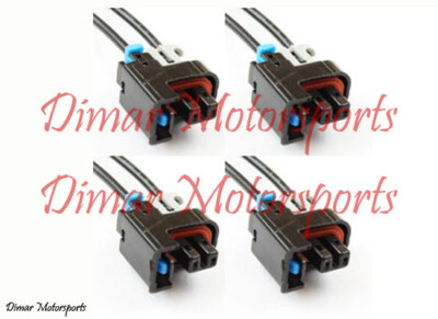 4-Delphi Mini Fuel Injector Connectors Plugs Clips Pigtails Quick ...
