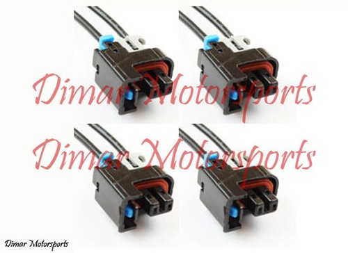 4-Delphi Mini Fuel Injector Connectors Plugs Clips Pigtails Quick ...