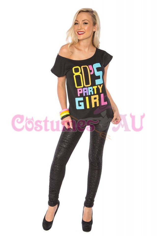 I Love the 80's 80s T-shirt Costume Ladies 1980s Fancy Dress Girls Top ...