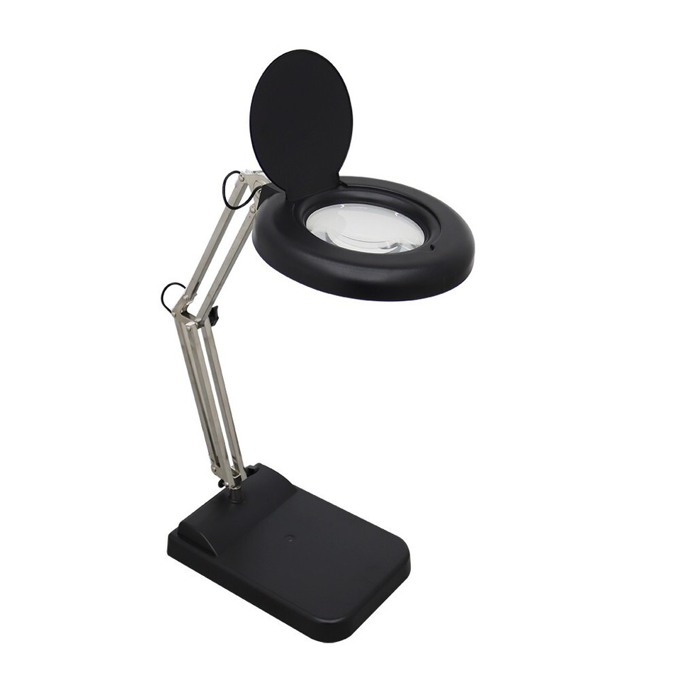 30X Black Benchtop Magnifier LED Lamp Light for Reading Crafts ...