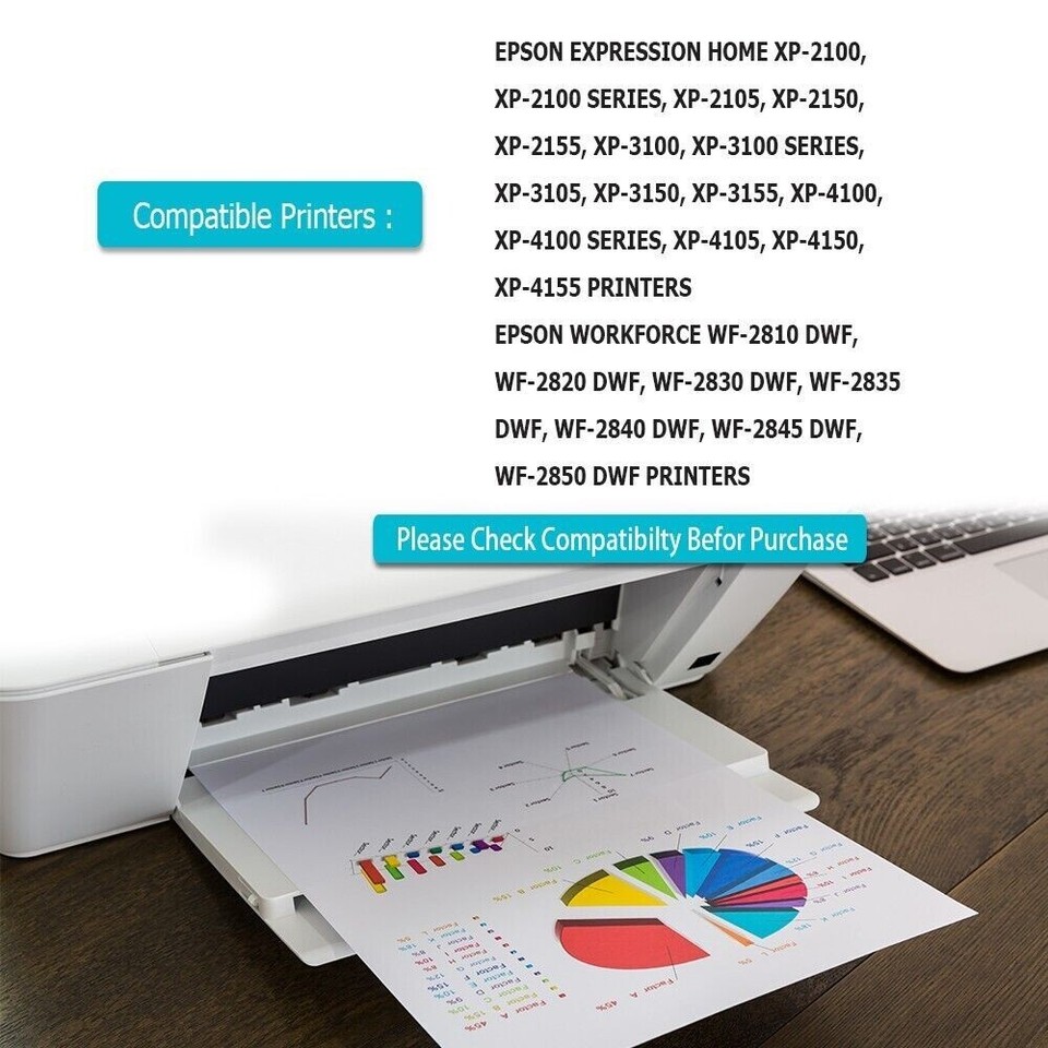 15 Ink Cartridge For Use In Epson WorkForce WF-2810 DWF WF-2830 DWF WF ...