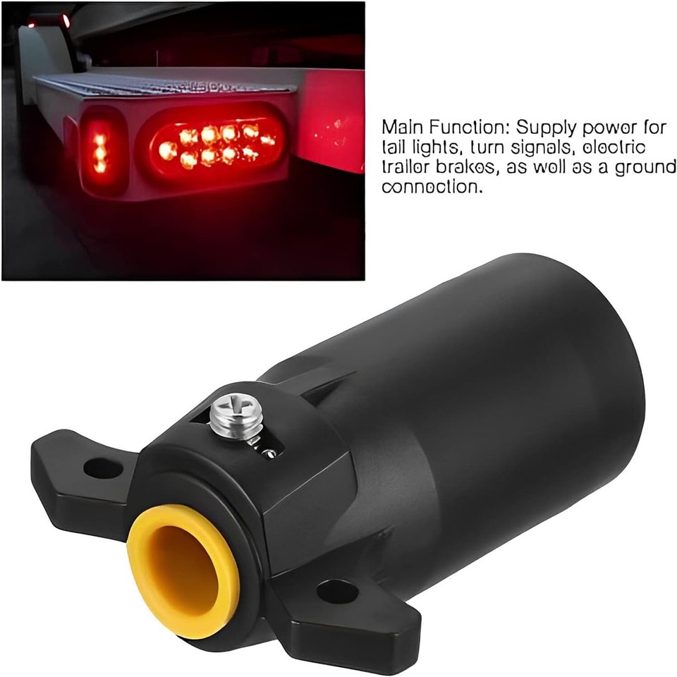 7 Way Round RV Style Trailer Light Plug Connector Replacement End Blade ...