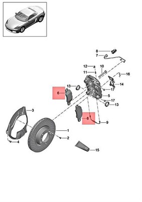 Genuine PORSCHE 1 Set Of Brake Pads For Disk Brake Front 982698151B | eBay