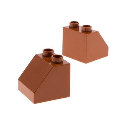 2x Lego Duplo Roof Bricks 45° 2x2x1 Dark Orange Angled 5547 4547301 ...