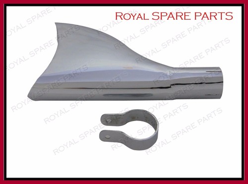 Vintage Universal Royal Enfield Exhaust Silencer Fish Tail end 350cc ...