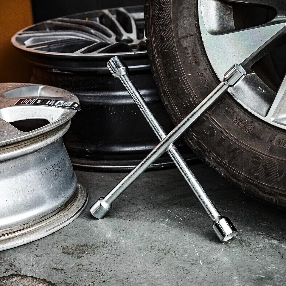 4-Way Tire Iron 4 Way Universal Car Lug Wrench Nut Cross Flat Repair ...