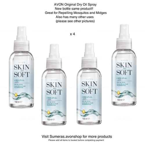 Avon Skin So Soft Original Dry Oil Spray Repels Mosquito Insects Midges ...
