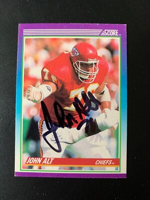 John Alt Signed 1990 Score #176 Rookie Card Kansas City Chiefs ...