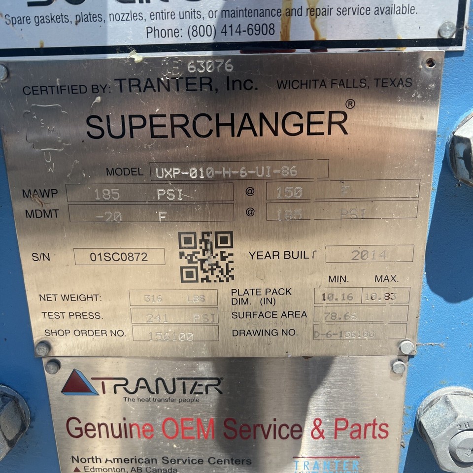 Tranter Superchanger UXP Heat Exchanger 78.66 sq ft. | eBay