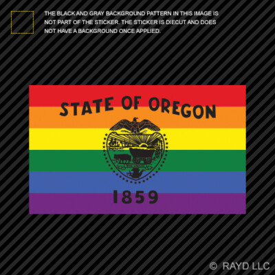Rainbow Oregon Gay Pride Flag Sticker Die Cut Vinyl lesbian LGBT ...
