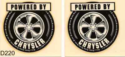 Powered By Chrysler water slide decals from the 60's 2pc | eBay