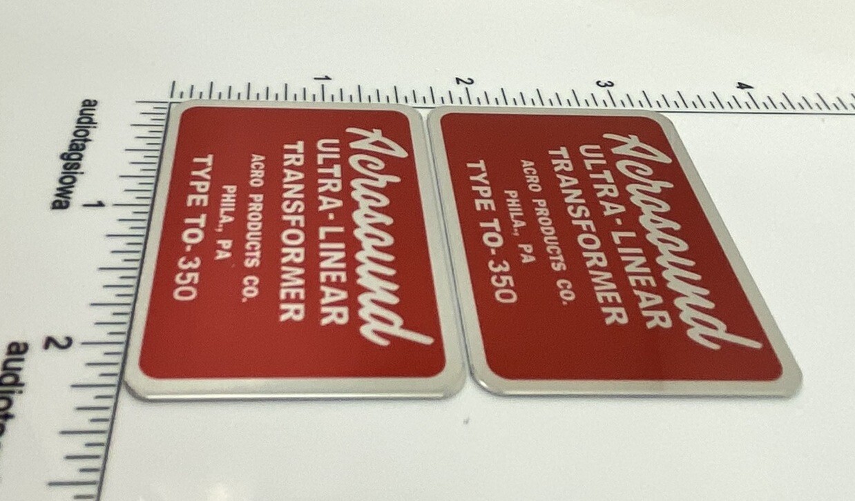 Acrosound Ultra-Linear Transformer TO-350 Badge New Custom Made ...