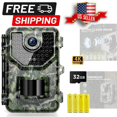 45MP Game Camera with Lightning-Fast 0.05s Trigger and Night Vision ...