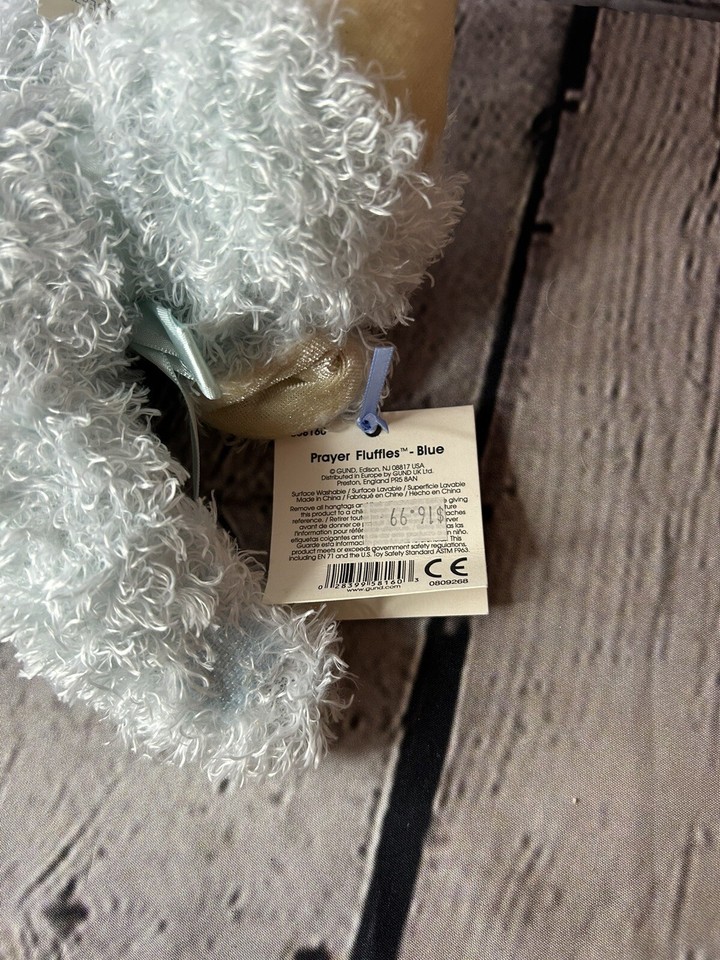 New Baby Gund Plush Bear Blue Lovey Prayer Fluffies The Lords Prayer ...