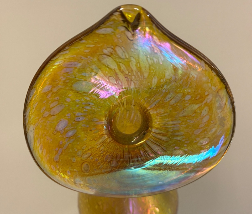 2 X HERON GLASS JACK IN THE PULPIT VASE APPLE PAPERWEIGHT IRIDESCENT ...