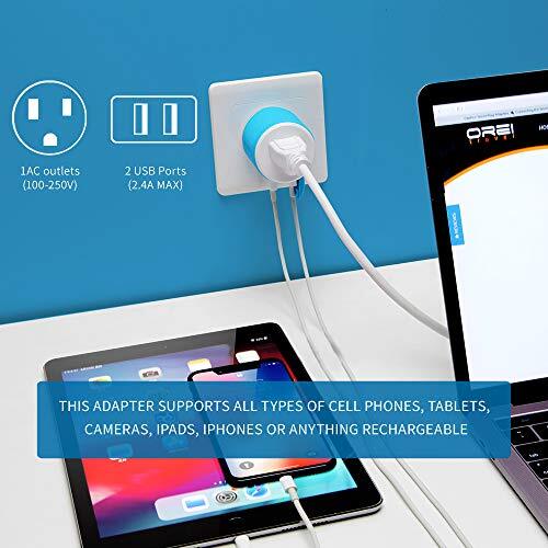 Denmark Travel Plug Adapter with Dual USB - USA Input - Type K (U2U-20 ...