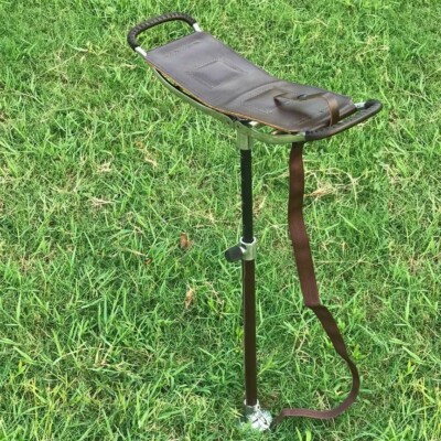 LEATHER SHOOTING STICK WITH RUBBER FERRULE Folding Stool SEAT for ...