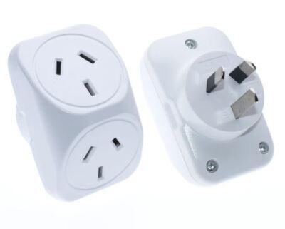Double Adaptor 2 Sockets Triangular 240W White Outlet Power Splitter ...