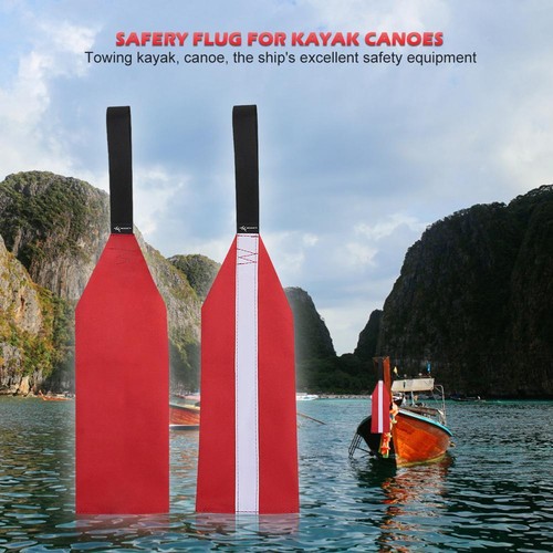 Red Safety Flag Kayak Canoe Towing Warning Flag Fishing Boat Accessory ...