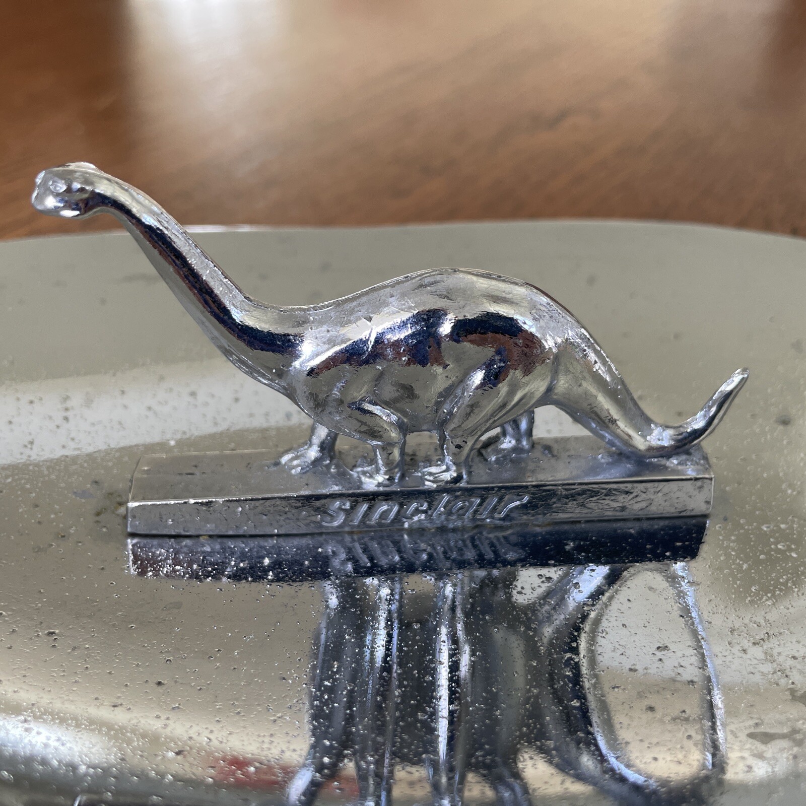 Sinclair Gas Oil Station Chrome Advertising Ash Tray Dino Trinket ...