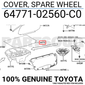 6477102560C0 Genuine Toyota COVER, SPARE WHEEL 64771-02560-C0 | eBay