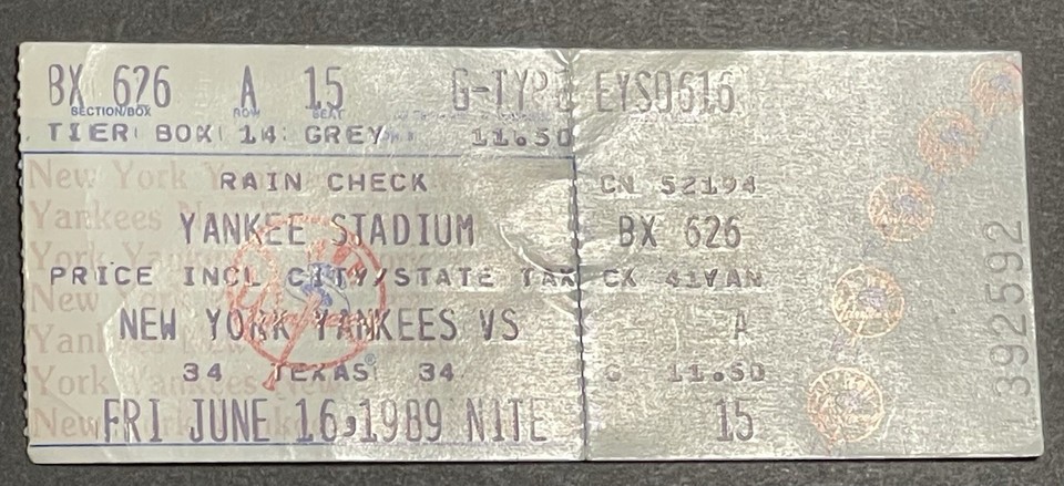 Sammy Sosa MLB Debut 6-16-1989 Ticket Stub 1st Game/Hit/Double Rangers ...
