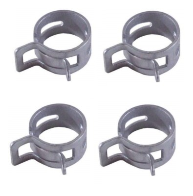4x FUEL HOSE CLAMP SPRING CLIP MOTORCYCLE MOTORBIKE LAWNMOWER QUCIK ...