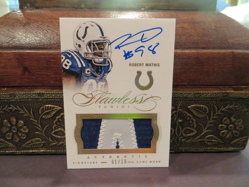 Panini Flawless Gold On Card Autograph Jersey Colts Robert Mathis 01/10 ...