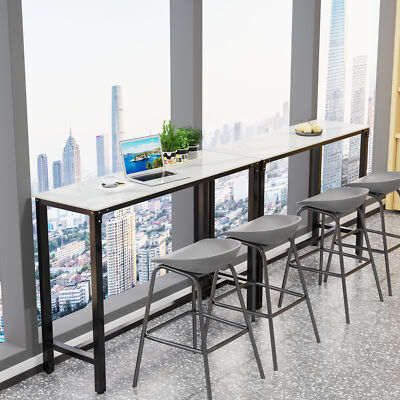 42" Tall Rectangular Industrial Iron Pub Bar Table High Top Dining ...