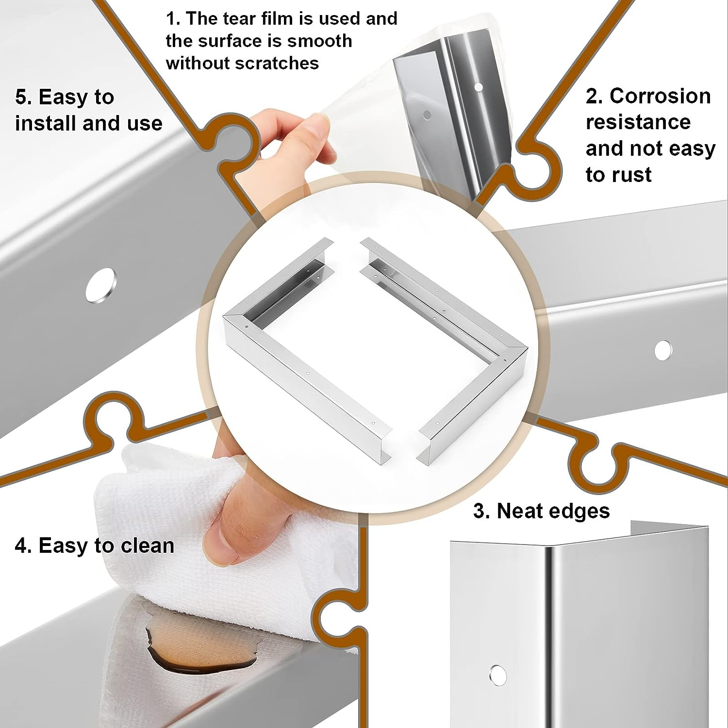 2 Pieces Stainless Steel Microwave Trim Kit Microwave Side Panel Kit ...