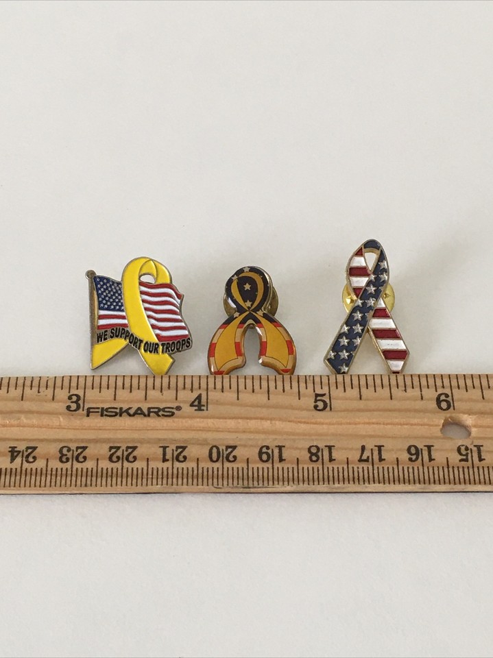 Vintage Support Our Troops Ribbon Pin Collectible Lapel American Flag ...