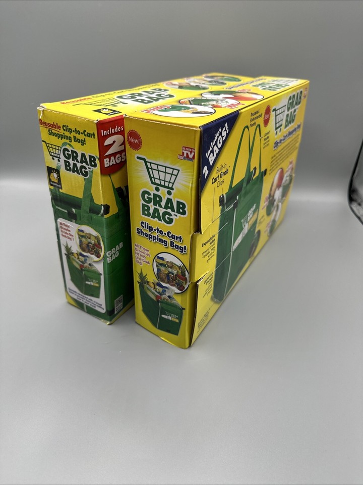 4- Grab Bag Clip-To-Cart Reusable Grocery Shopping Bags, As Seen On TV ...