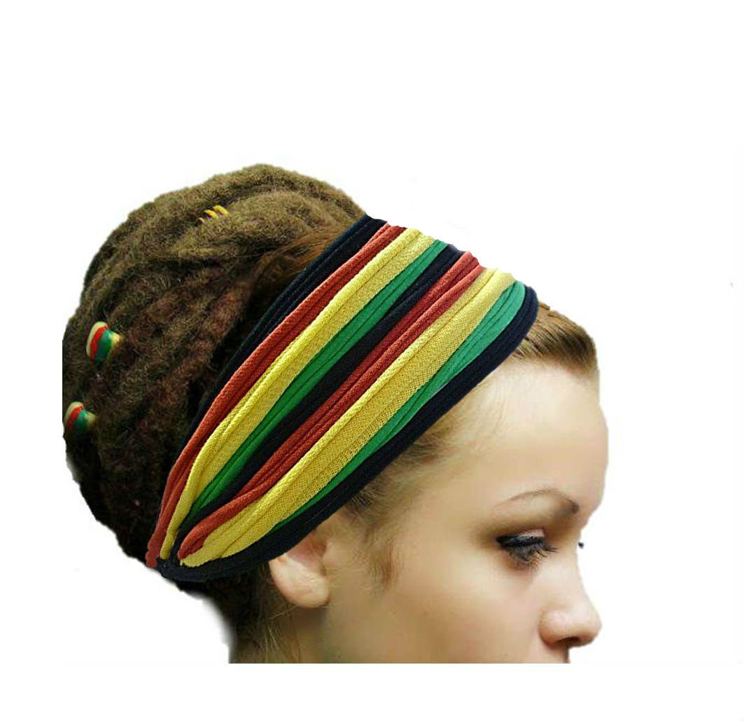Rastafarian Jamaican Headband Headscarf Reggae Mens Head Wap Dreadlock ...