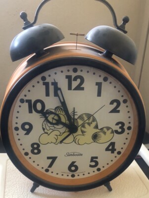 1978 Vintage Garfield Cat The Big Fat Alarm Clock by Sunbeam Orange ...