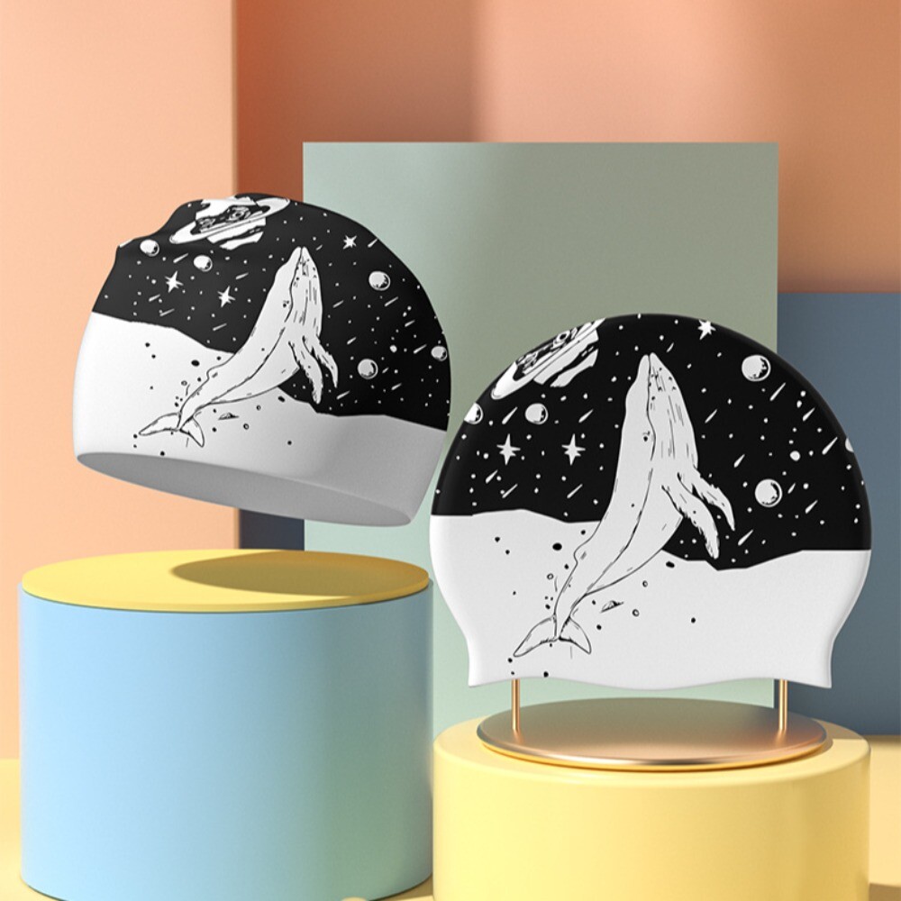 Silicone Swimming Hats Elastic Diving Hat Bathing Caps Long Hair Adults ...