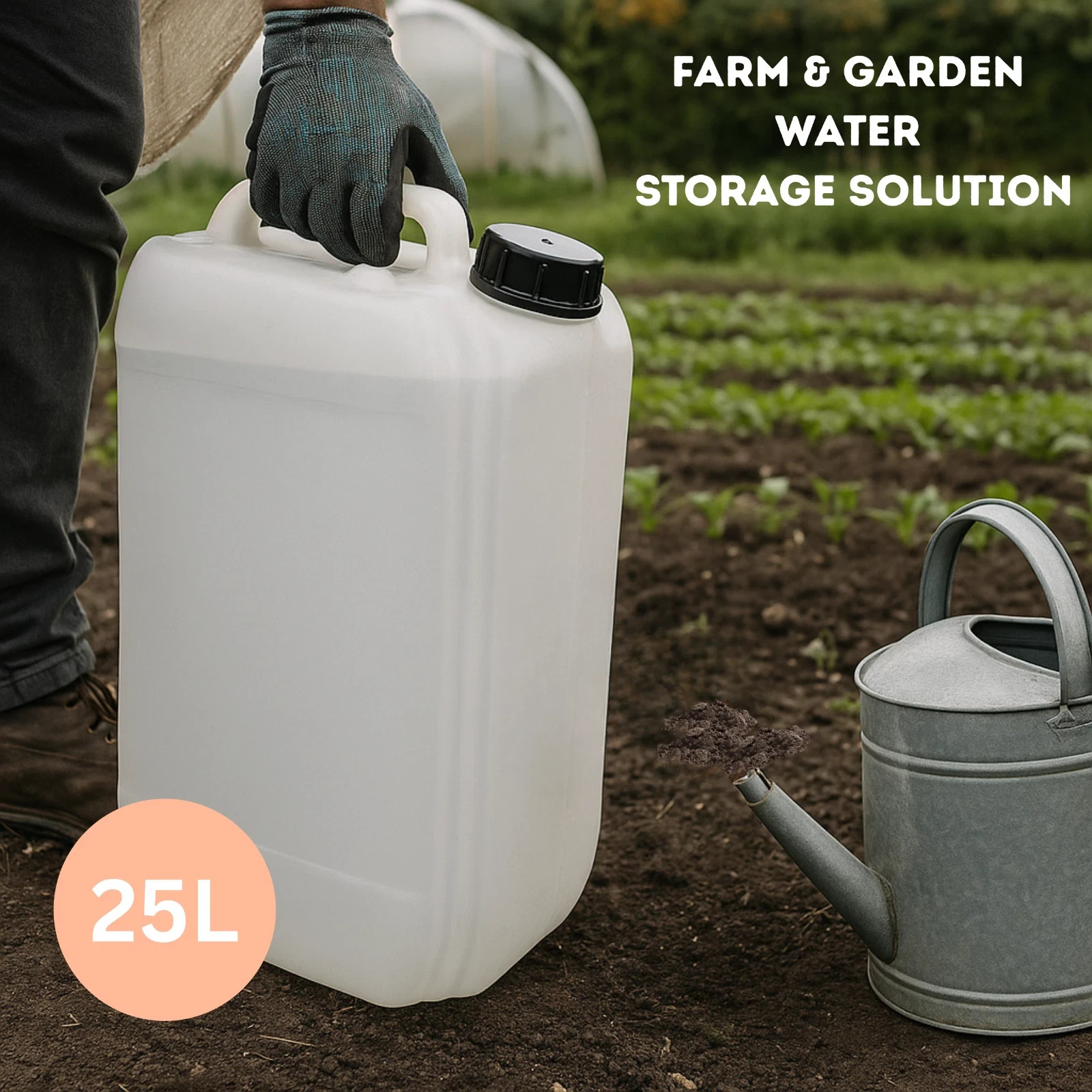 8 x25L LITRE PLASTIC WATER CONTAINER CARRIER FOOD DRUM JERRYCAN ...