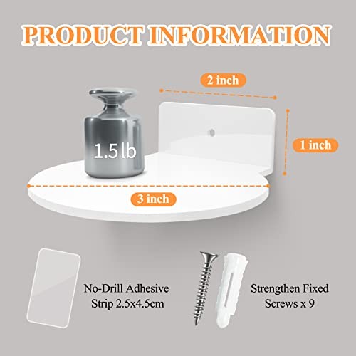 Small Shelves, Wall Mounted Floating Display Ledges Set of with 9 White ...